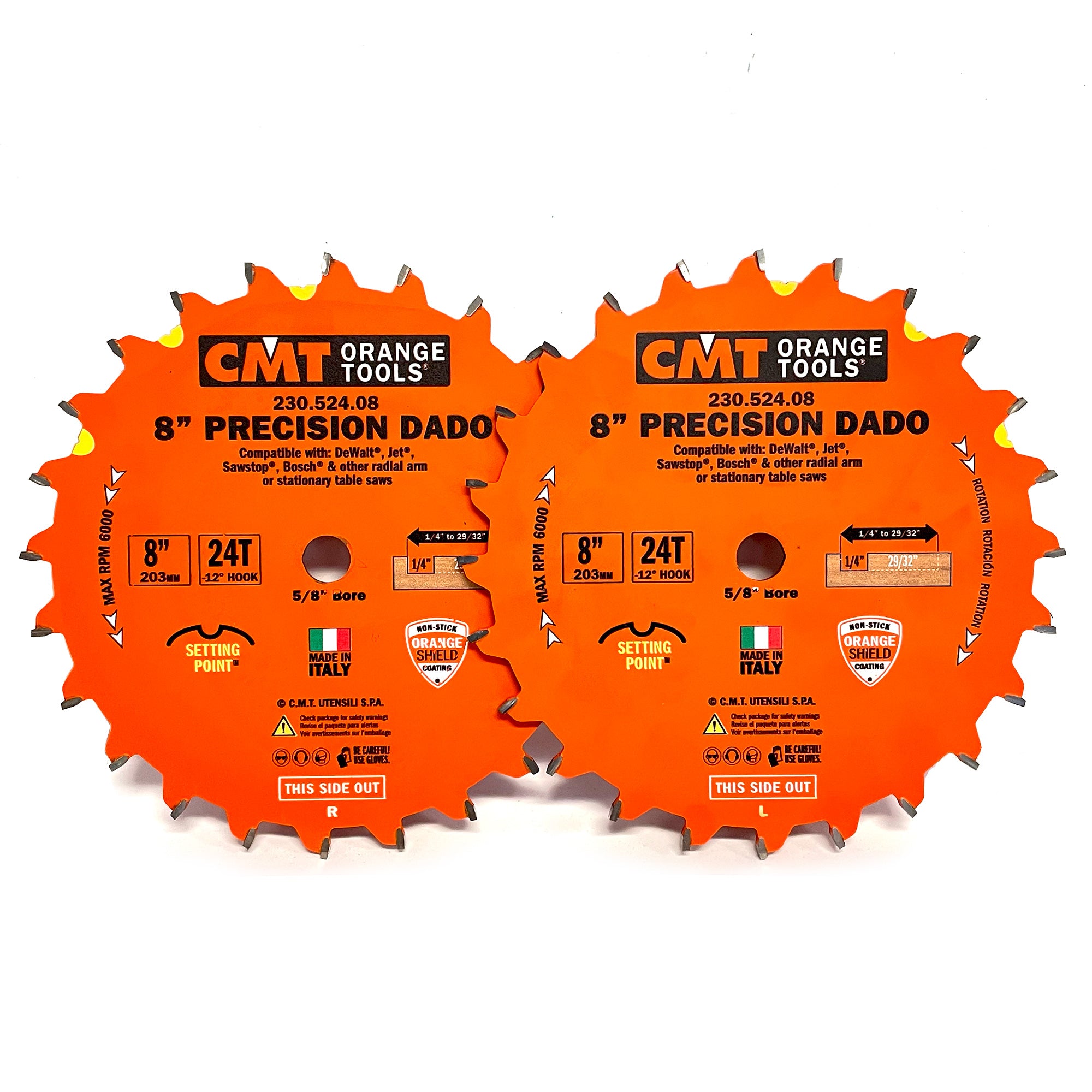 Buy CMT Precision Dado Set - 203mm (8") - 5/8" bore by CMT online ...
