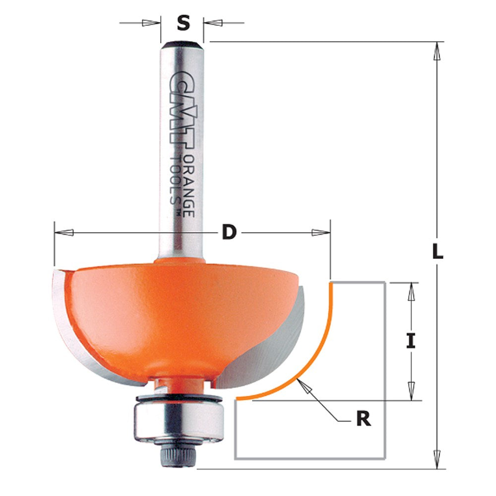 Buy CMT Cove Bit 4.75mm radius - 1/4" Shank by CMT online - Carbatec