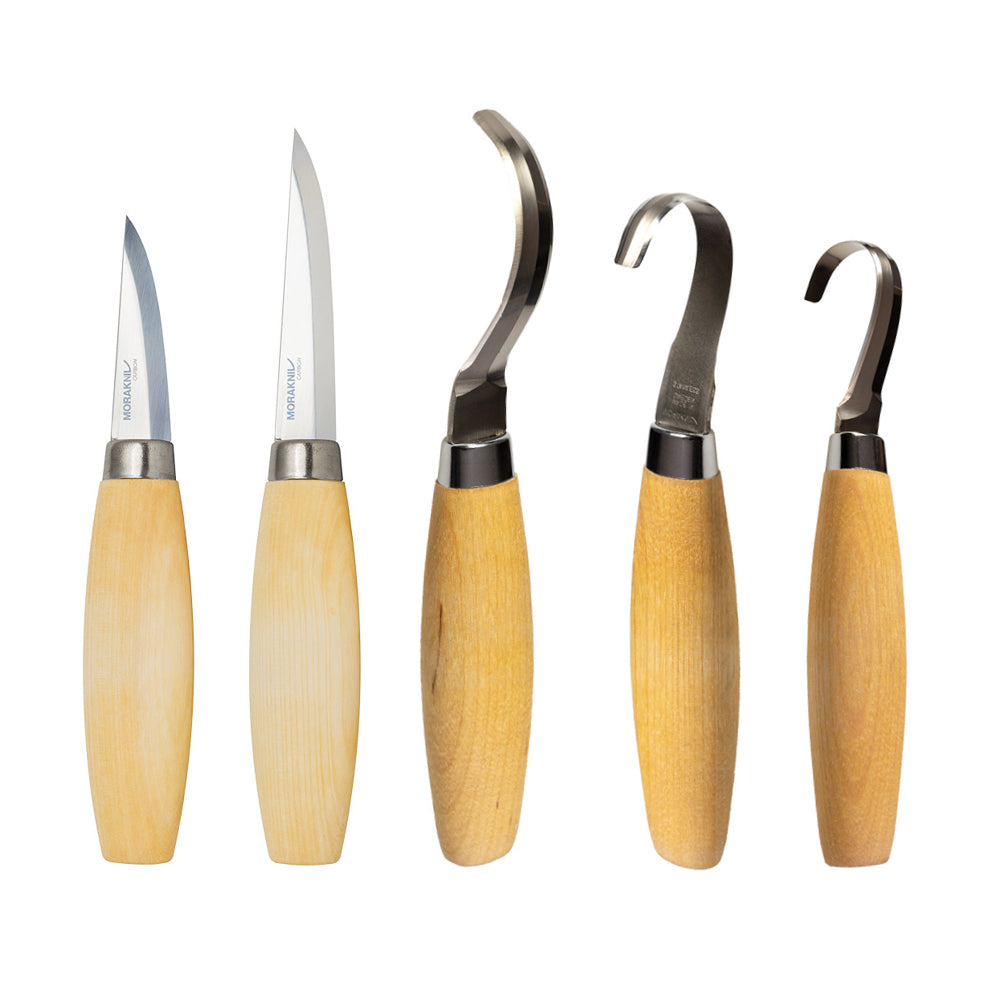 Buy Mora Set of 5 Spoon Carving Knives by MORA online - Carbatec