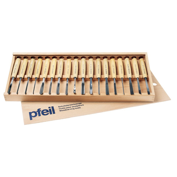 Buy Pfeil Palm D Series Chisel Set - 18 Piece incl Wooden Display Box ...