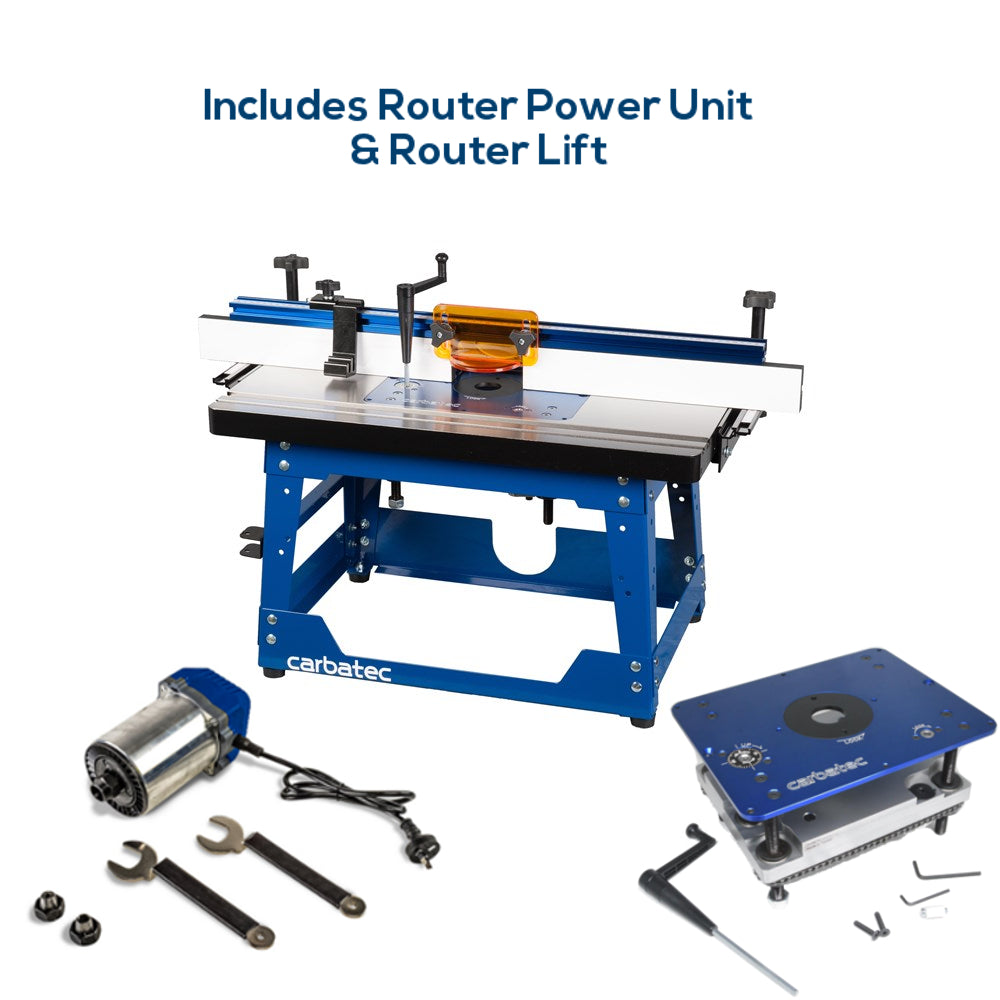 Buy Carbatec Powered Deluxe Compact Router Table Kit with Cast Iron Top ...