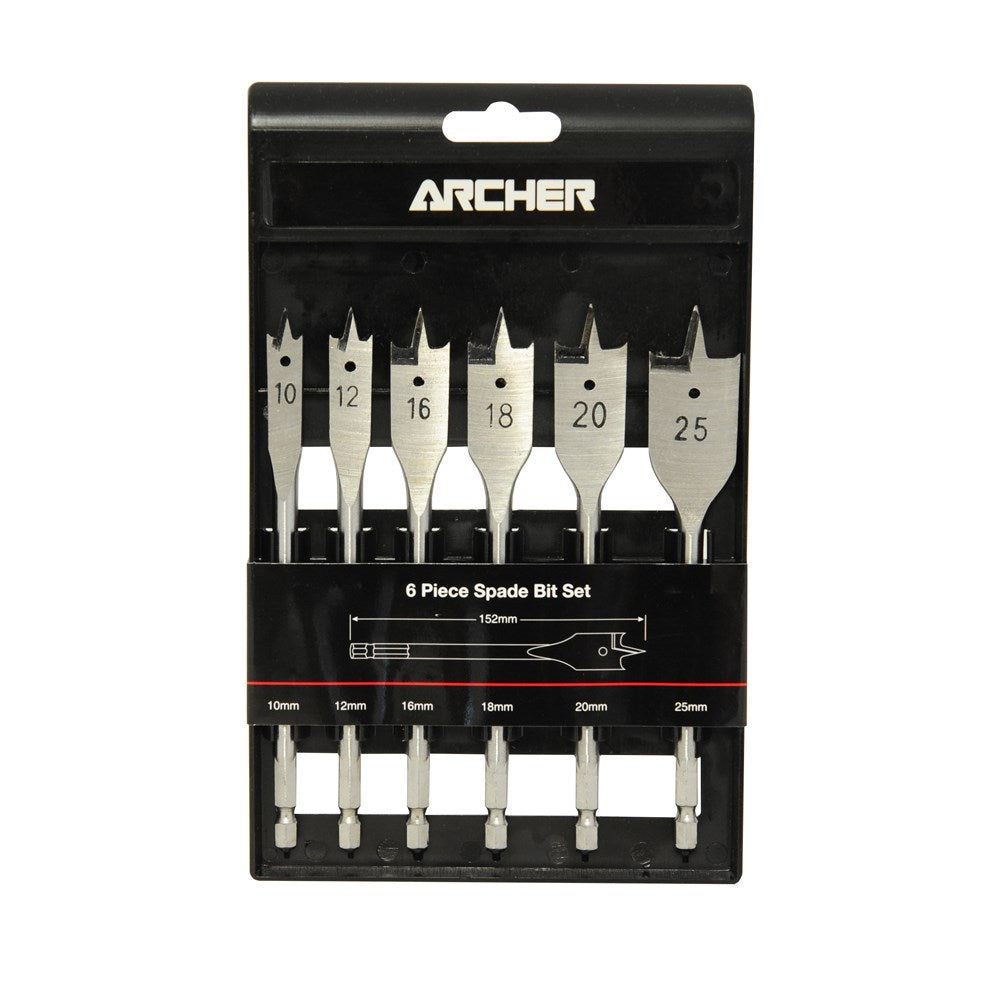 Buy Carbatec 6 Pce Spade Bit Set by CARBATEC online - Carbatec